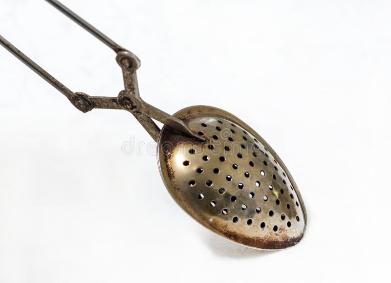 Spoon, Strainer for Brewing Tea, , Macro Stock Photo - Image of steel ...