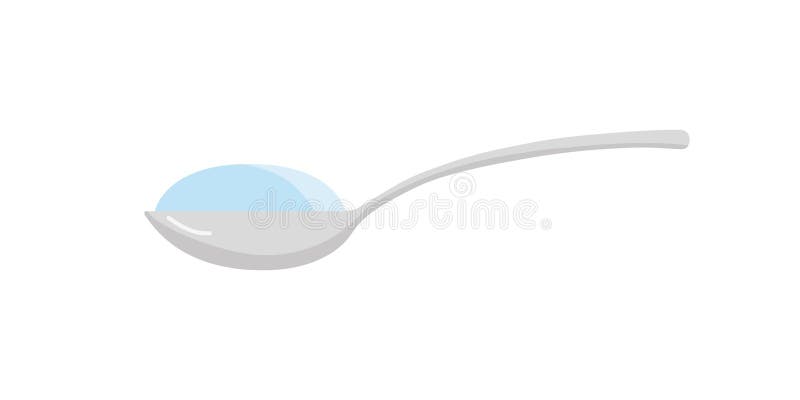 Spoon with Sugar Salt Icon. Side View Powder Spoon for Tea or Coffee ...