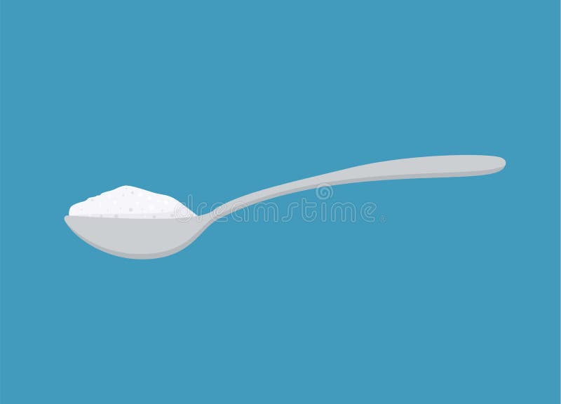 Spoon with Sugar Salt Icon. Teaspoon Side View Powder for Tea or Coffee ...