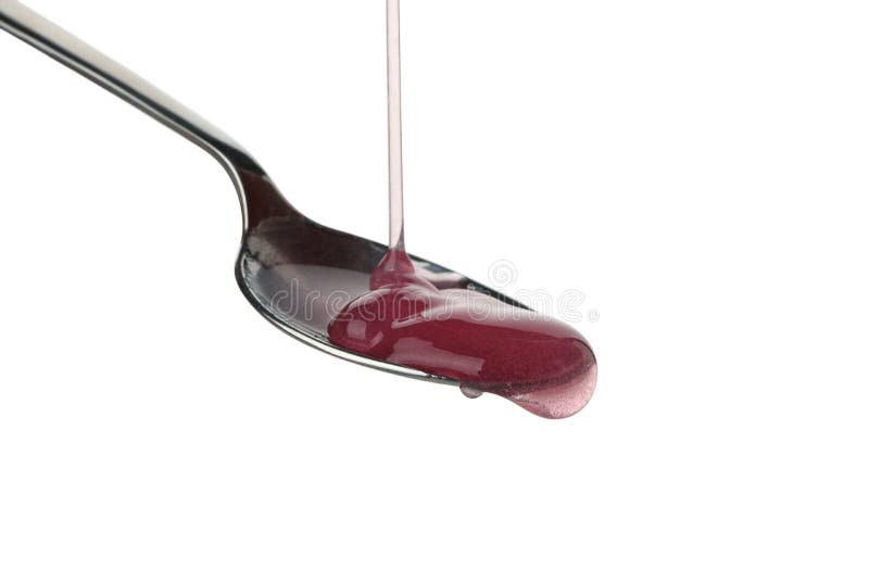Spoon with Syrup Isolated on White Background Stock Photo - Image of ...