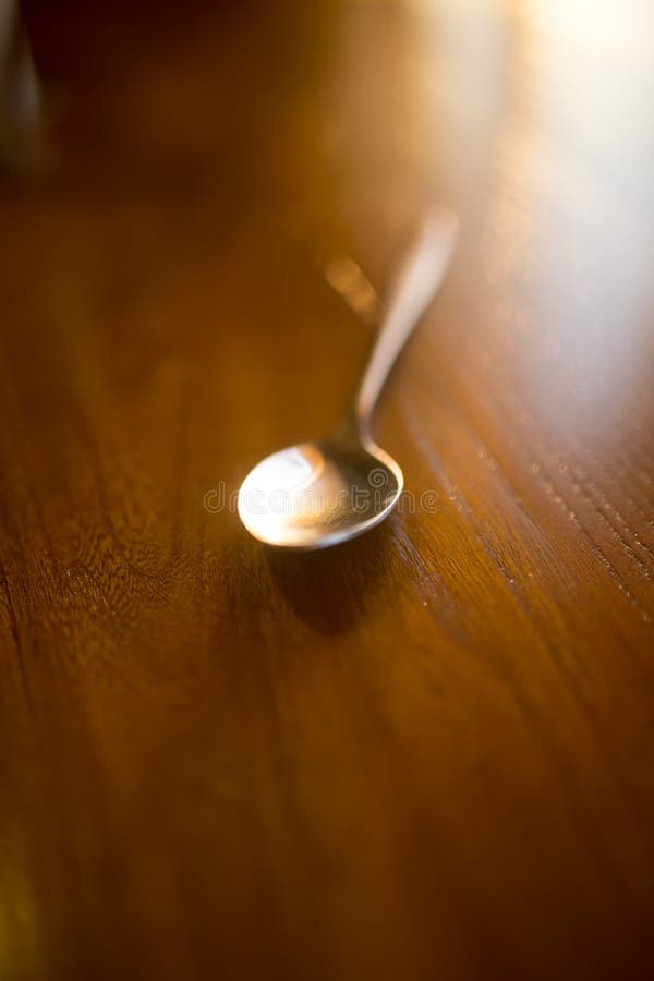 Spoon on the Table in the Restaurant Stock Photo - Image of napkin ...