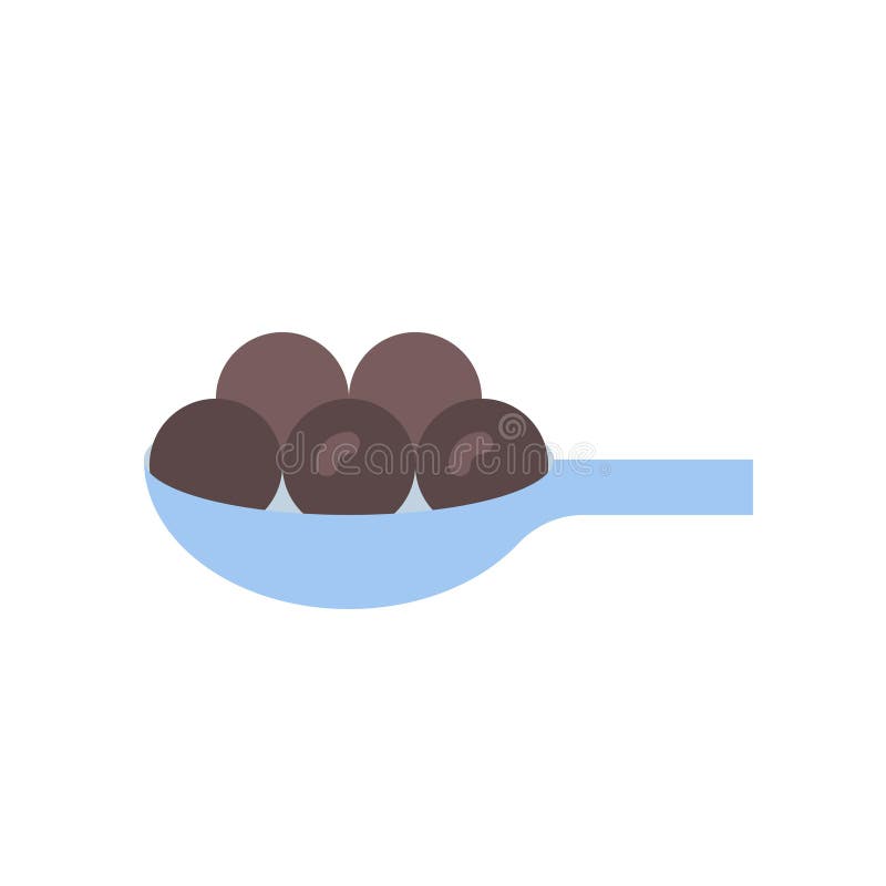 Spoon of Tapioca Balls Vector Icon, Flat Style Stock Vector ...