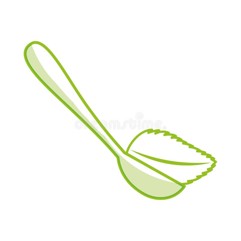 Spoon with Tea Leaf Product Icon Stock Vector - Illustration of herb ...