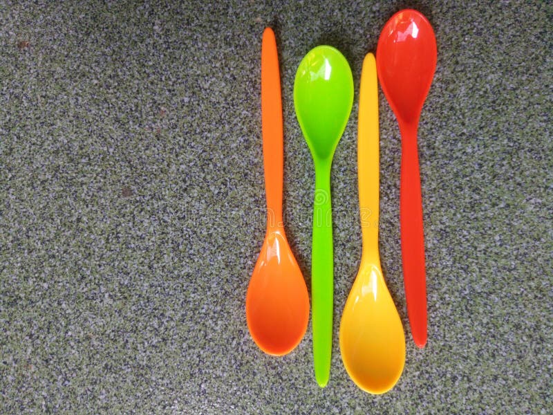 Spoon on the tiled floor stock image. Image of food - 249285761