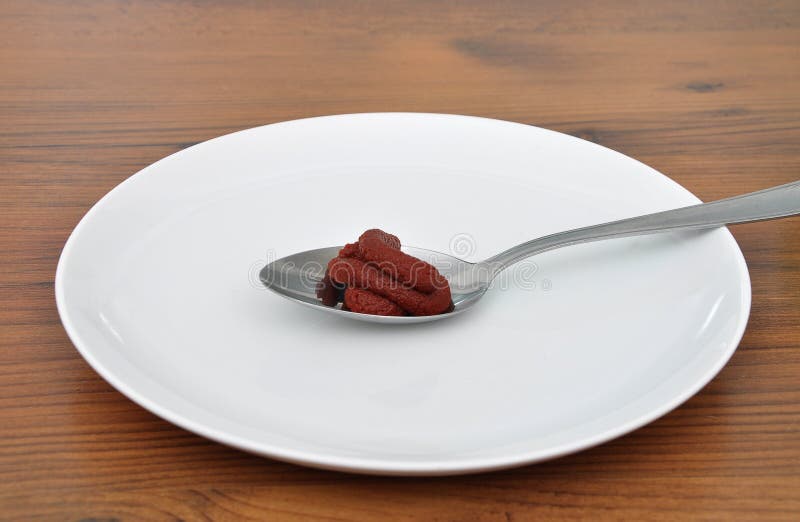 Spoon with tomato puree stock image. Image of rural, wooden - 56682933