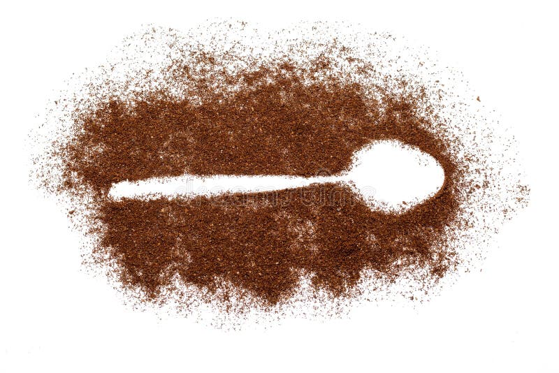 Spoon Trace in Ground Coffee Stock Image - Image of drink, fresh: 53130279