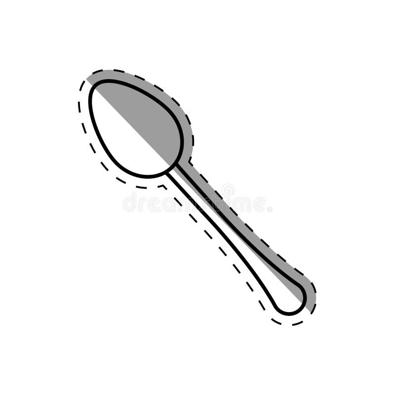 Spoon Utensil Kitchen Dotted Line Stock Illustration - Illustration of ...