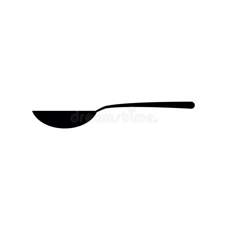 Spoon Vector Icon. Black Spoon Sign, Logo Stock Vector - Illustration ...