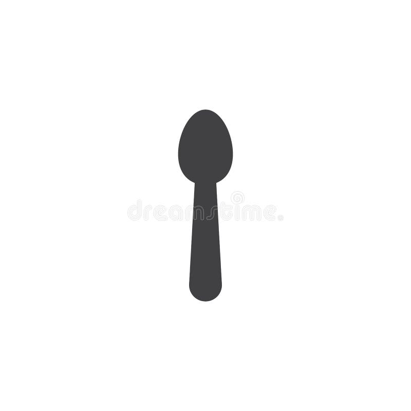 Spoon vector icon stock vector. Illustration of flat - 132225063