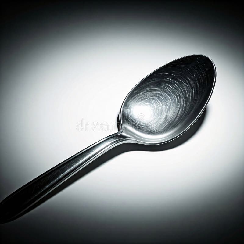 Spoon on a White Background. Close-up of a Spoon Front View Stock ...