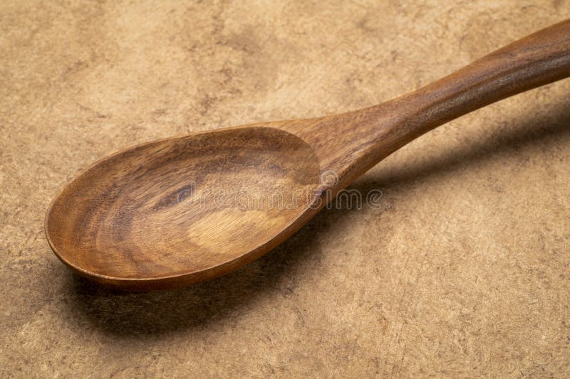 Spoon - Wooden Kitchen Cooking Utensils on Textured Paper Stock Image ...