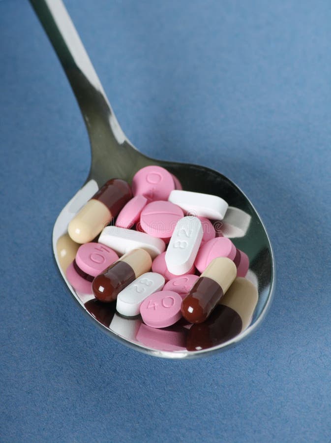 Spoonful of various drugs stock image. Image of closeup - 22219169