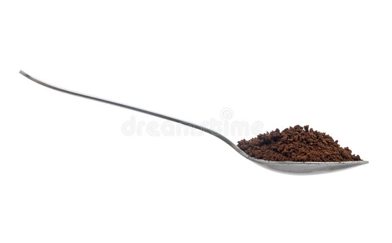 A Spoonful of Instant Coffee. Coffee is Poured into a Cup Stock Photo ...