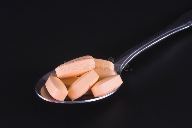 Spoonful of medicine stock image. Image of illegal, black - 2818213