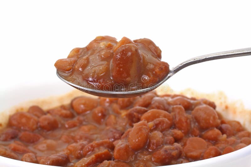Spoonful Pinto-Bohnen stockfoto. Bild von nahrung, hintergrund - 18512414
