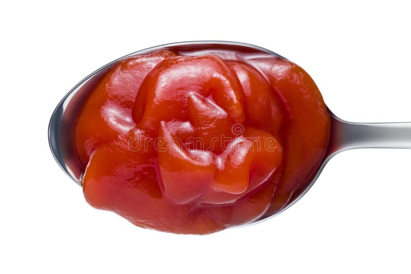 Ketchup on spoon stock photo. Image of drop, spoon, color - 25494132