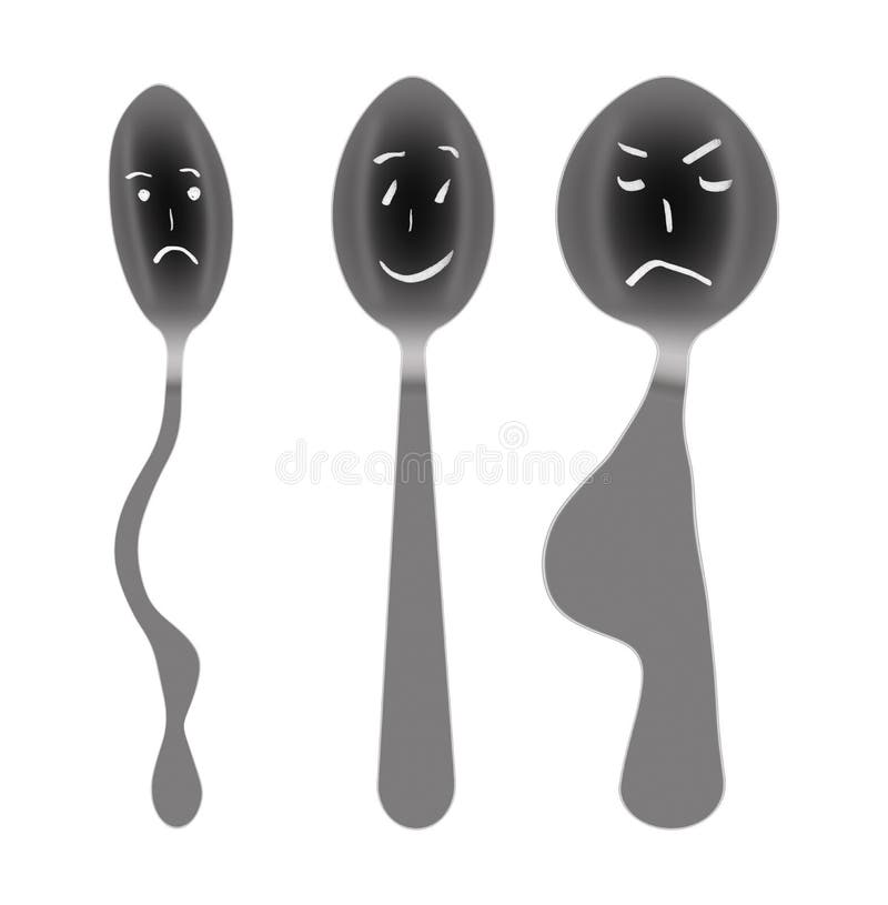 Spoons with Different Shapes Stock Illustration - Illustration of happy ...