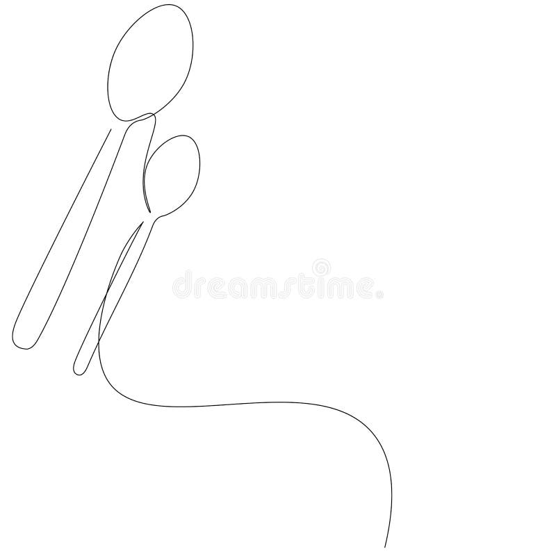 Spoons Line Drawing on White Background Vector Stock Illustration ...
