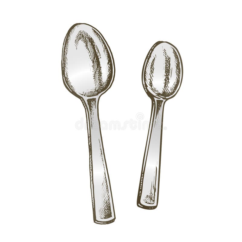 Spoons Metallic Kitchenware Color Vector Stock Vector - Illustration of ...