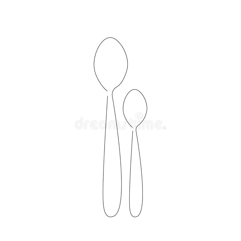 Spoons Line Drawing Stock Illustrations – 323 Spoons Line Drawing Stock ...