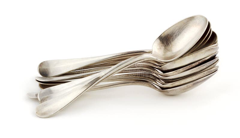 Spoons stack stock photo. Image of metal, bright, silver - 6612326