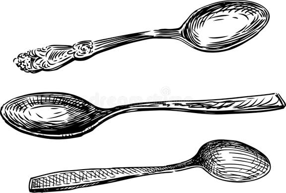 Spoons stock vector. Illustration of tableware, sketch - 30531479