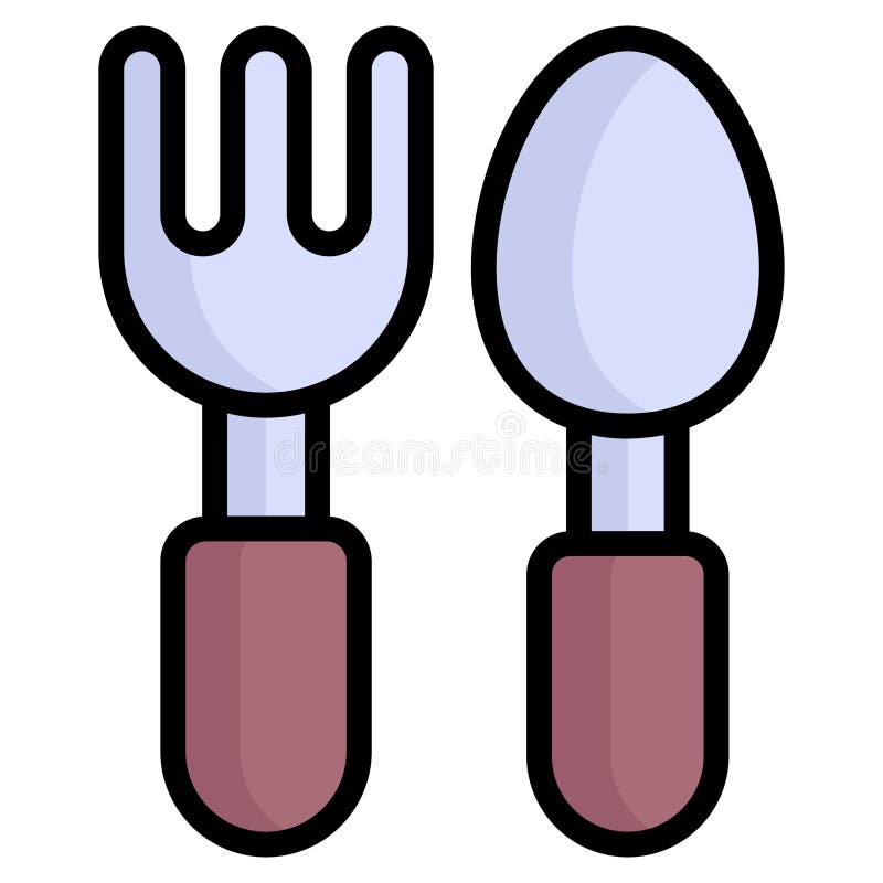 Spoons Vector Outline Colored Icon. Modern Colored Outline Symbols. Collection of Traditional ...
