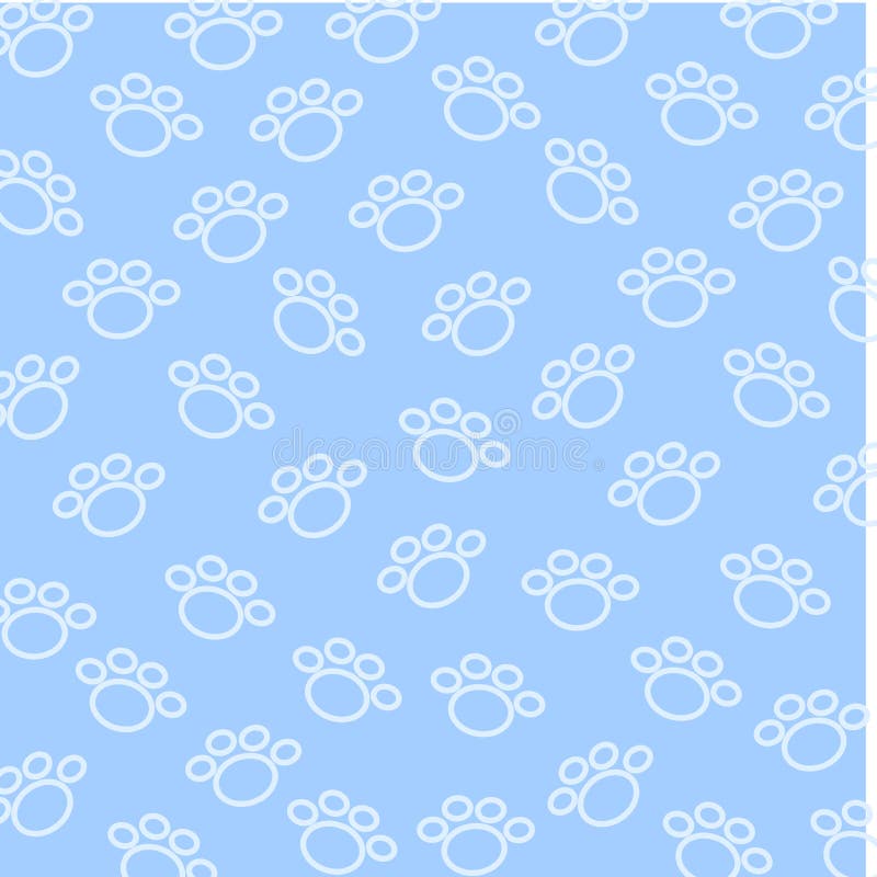 Spoor of Dog Wallpaper on Blue Background Stock Vector - Illustration ...