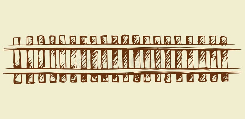 Spoorweg Vector tekening vector illustratie. Illustration of levering ...
