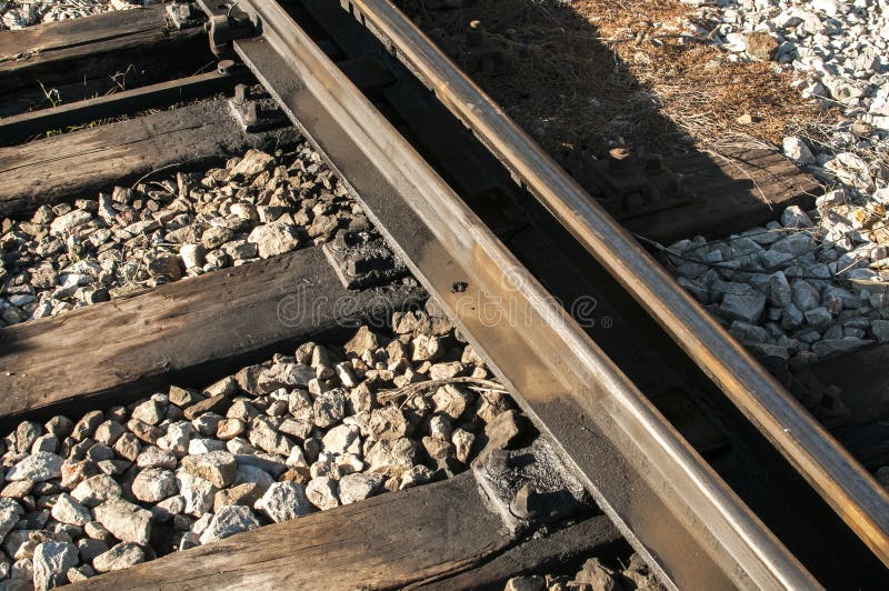 Spoorrails Met Dwarsliggers Stock Afbeelding - Image of dwarsbalk ...