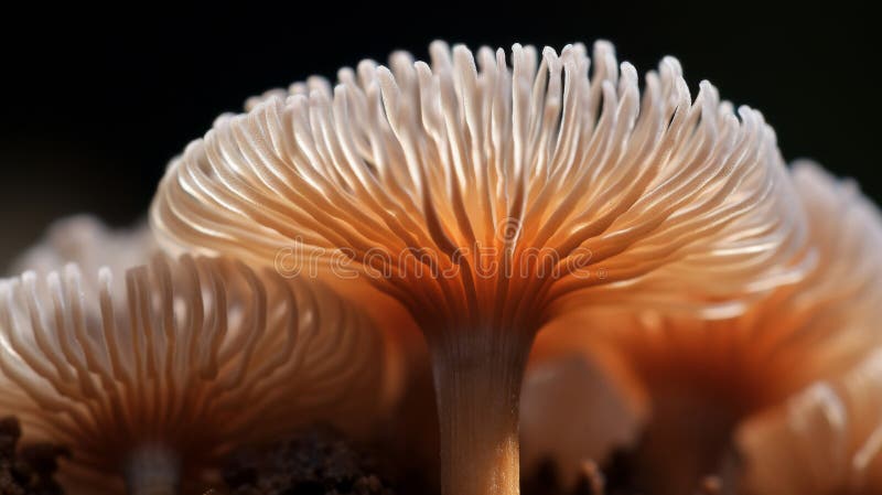 Spore Detail Closeup Mushroom Cap Stock Illustration - Illustration of ...