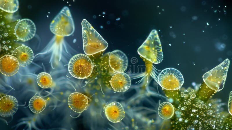 A of Spores from a Moss Plant with Each Individual Spore Having a ...