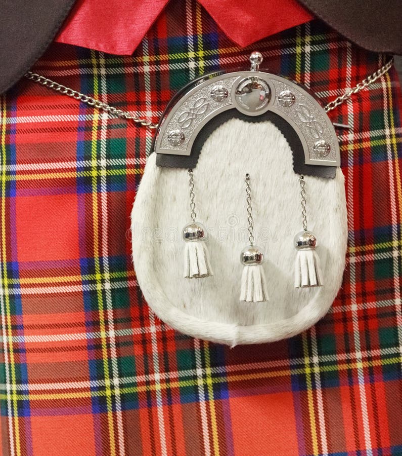 Fur sporran and kilt stock image. Image of garment, scot - 13192969