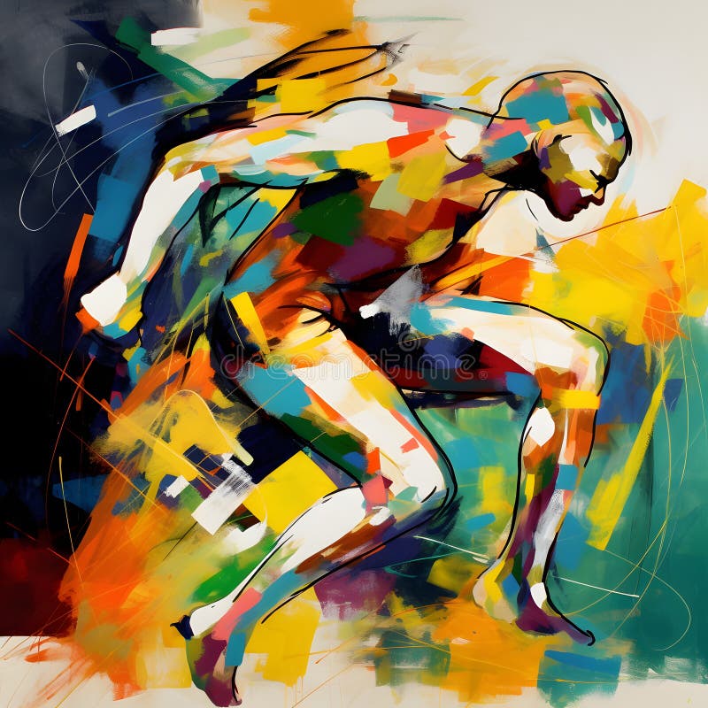 Sport Abstract Colors Forms Movement Generative AI Stock Illustration ...