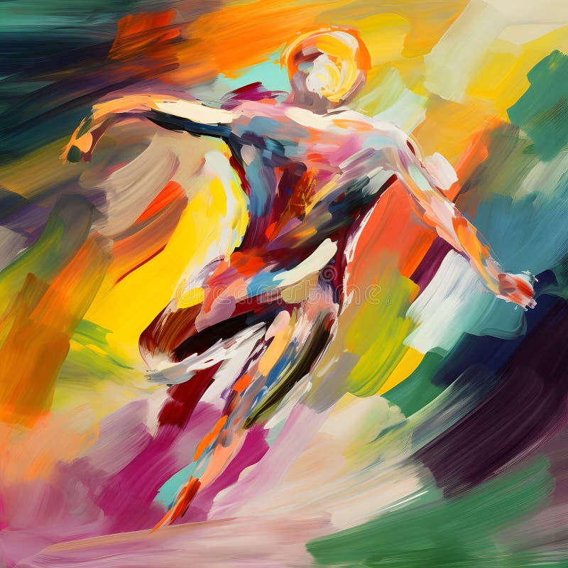 Sport Abstract Colors Forms Movement One Generative AI Stock ...