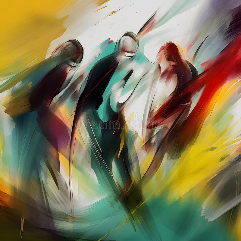 Sport Abstract Colors Forms Movement Three Generative AI Stock ...