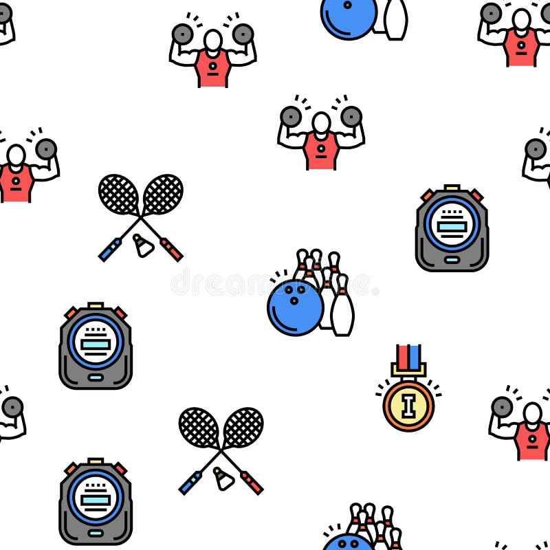 Sport Active Competitive Game Vector Seamless Pattern Stock Vector ...