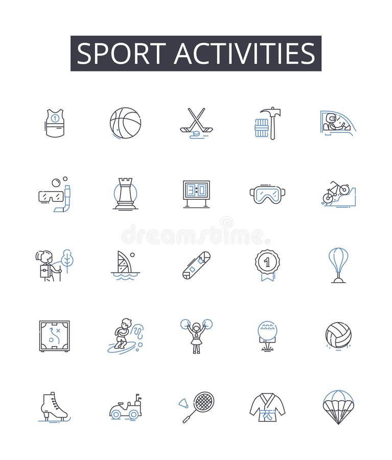 Sport Activities Line Icons Collection. Authority, Control, Dominance ...