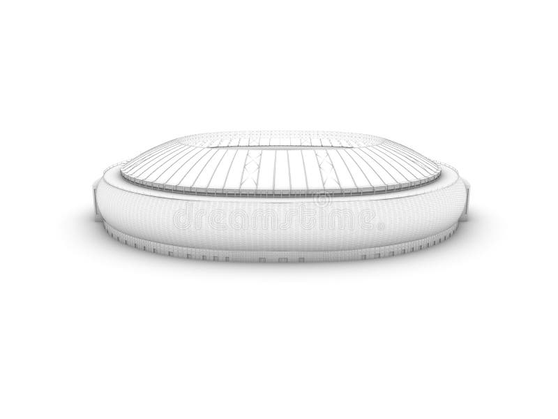 Sport Arena. 3d Illustration in Wireframe View Stock Illustration ...