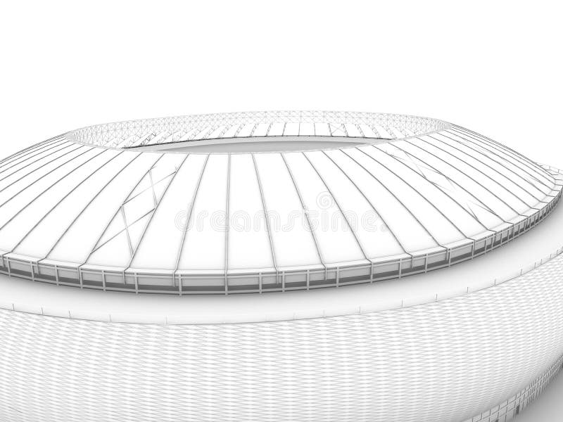 Sport Arena. 3d Illustration in Wireframe View Stock Illustration ...