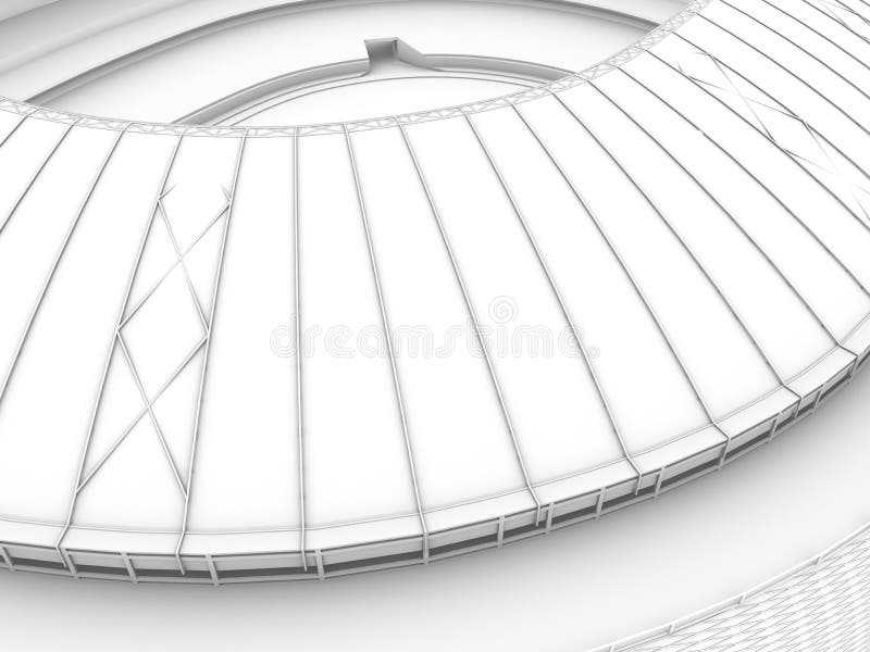 Sport Arena. 3d Illustration in Wireframe View Stock Illustration ...
