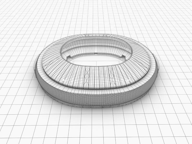 Sport Arena. 3d Illustration in Wireframe View Stock Illustration ...