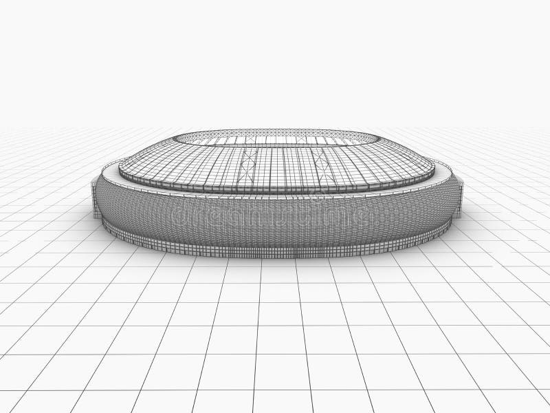 Sport Arena. 3d Illustration in Wireframe View Stock Illustration ...