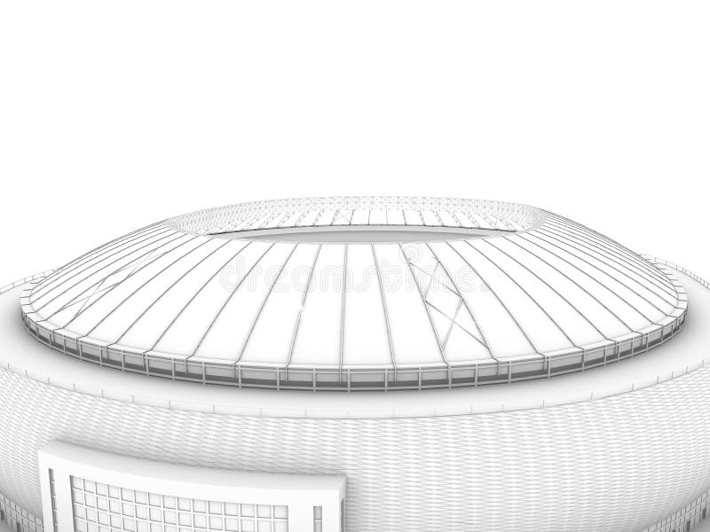 Sport Arena. 3d Illustration in Wireframe View Stock Illustration ...