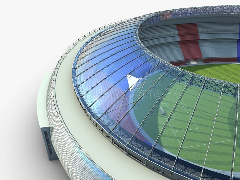 Sport Arena. 3d Illustration in Wireframe View Stock Illustration ...