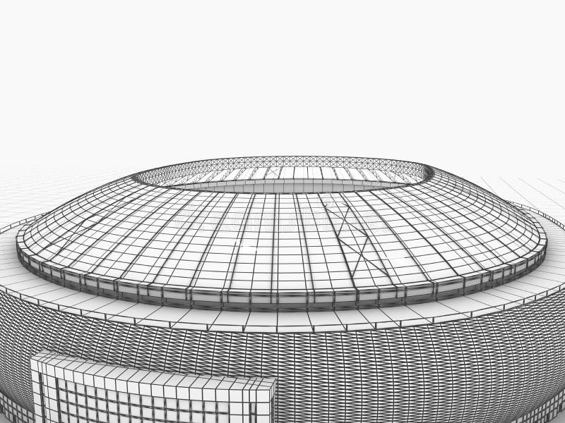 Sport Arena. 3d Illustration in Wireframe View Stock Illustration ...
