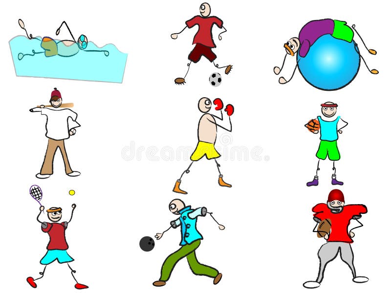 Sport Avatars Vector Set of Athletes Stock Vector - Illustration of ...