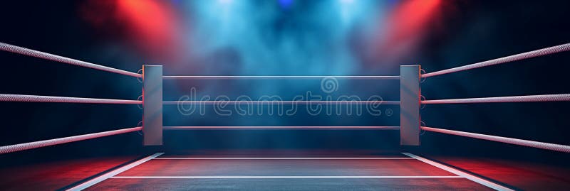 Empty Professional Boxing Ring in the Dark. Stock Illustration ...