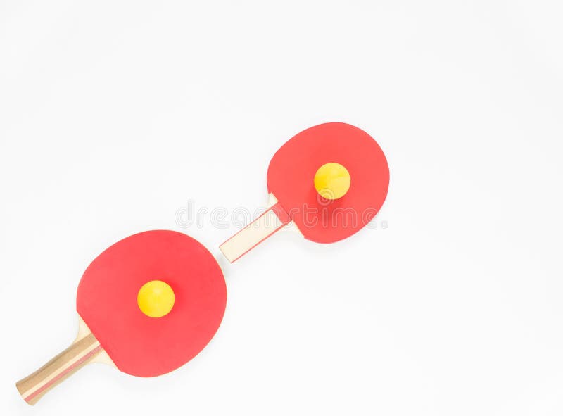 Sport Background. Red Ping-pong Rackets and Balls. Flat Lay, Top View ...
