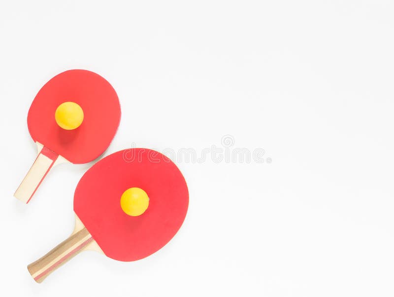Sport Background. Red Ping-pong Rackets and Balls. Flat Lay, Top View ...